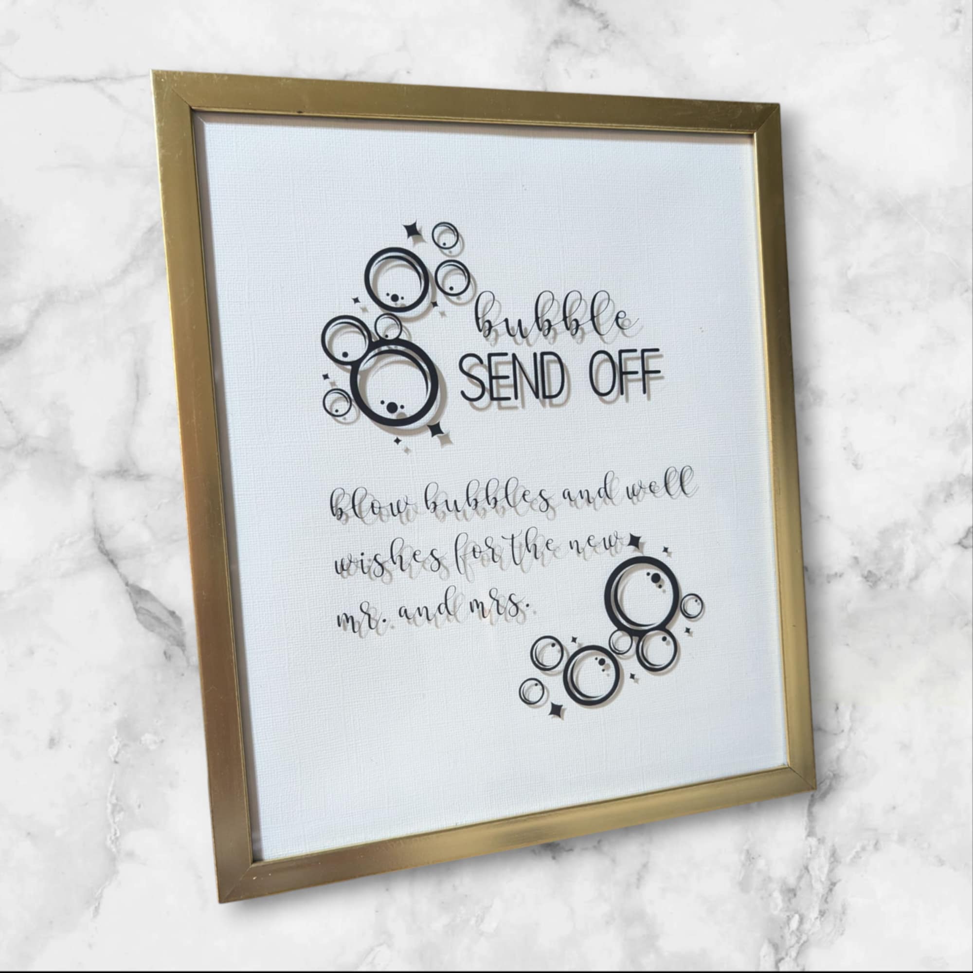 Bubble Send Off Sign – Something Borrowed Event Rentals